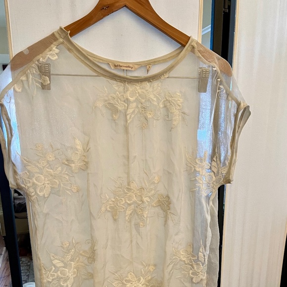Soft Surroundings | Tops | Sheer Embroidered Tunic Small Fits Like ...